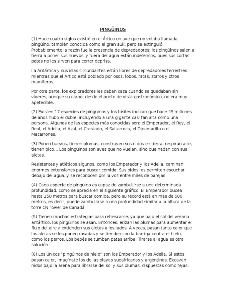 _PINGÜINOS- texto expositivo | Pingüino | Pluma