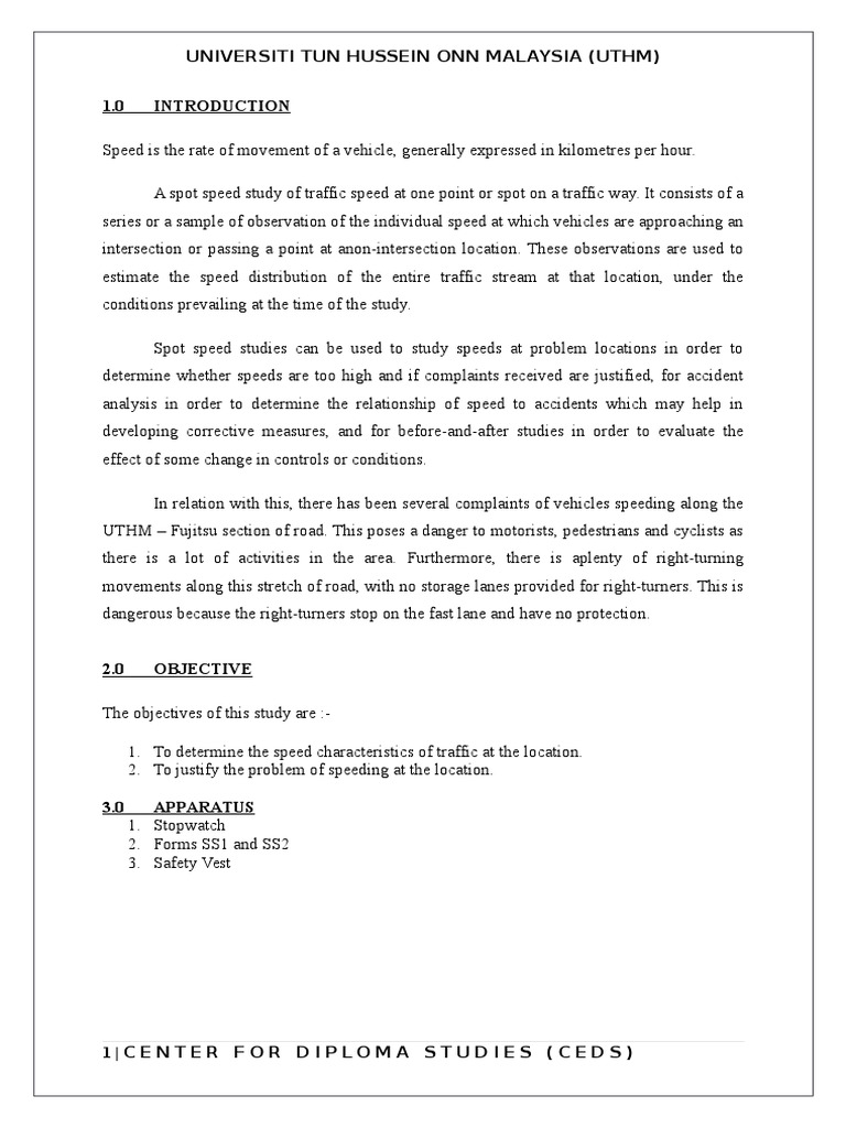 Spot Speed Study | Download Free PDF | Traffic | Mode (Statistics)