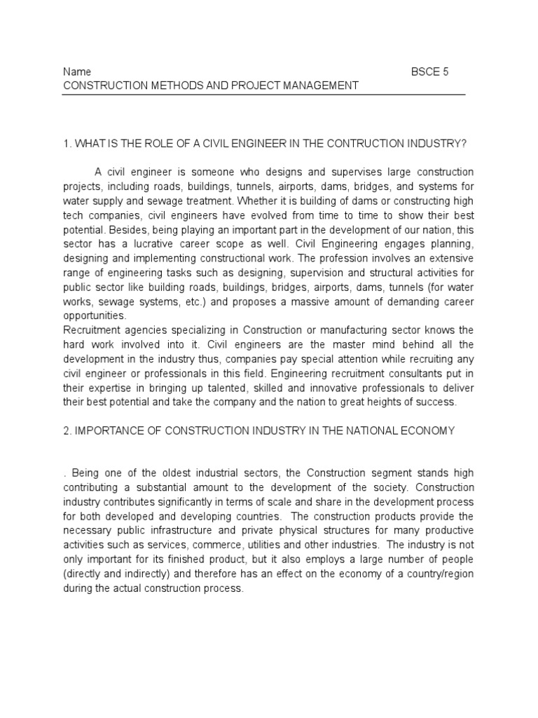 Civil Engineering Importance | Download Free PDF | Engineering | Civil ...