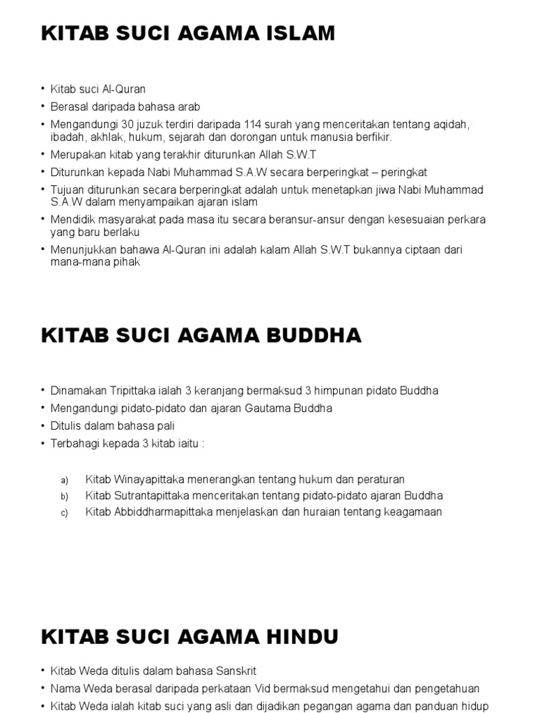 Kitab Suci Agama Islam | PDF