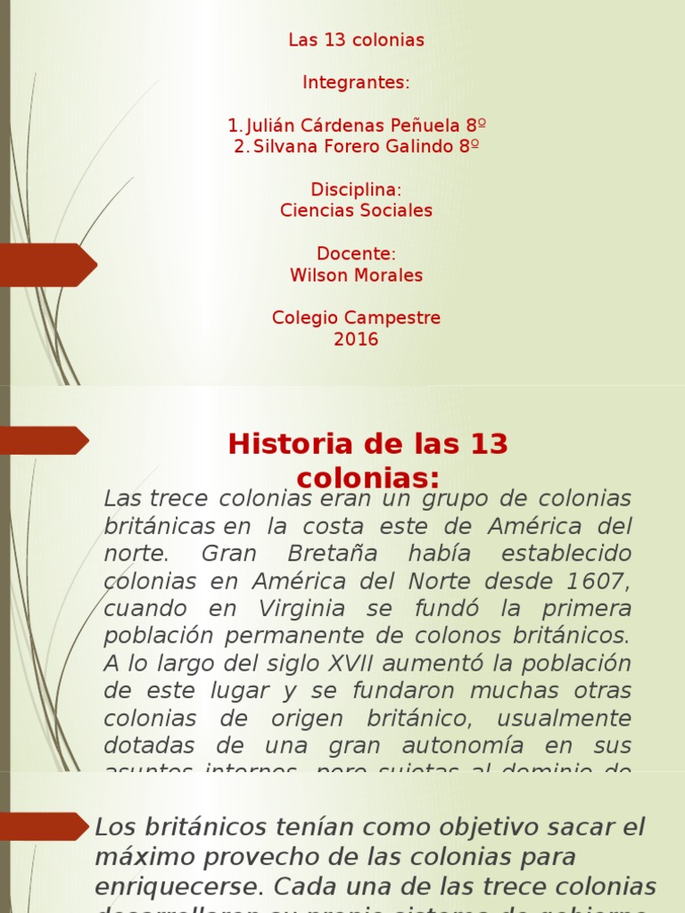 Historia de las 13 Colonias | PDF | Trece colonias | Massachusetts