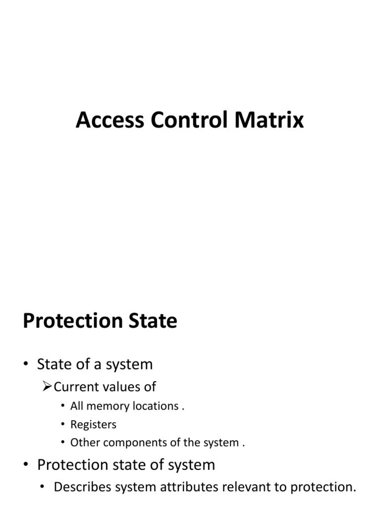 Access Control Matrix | PDF | Access Control | Information Technology ...