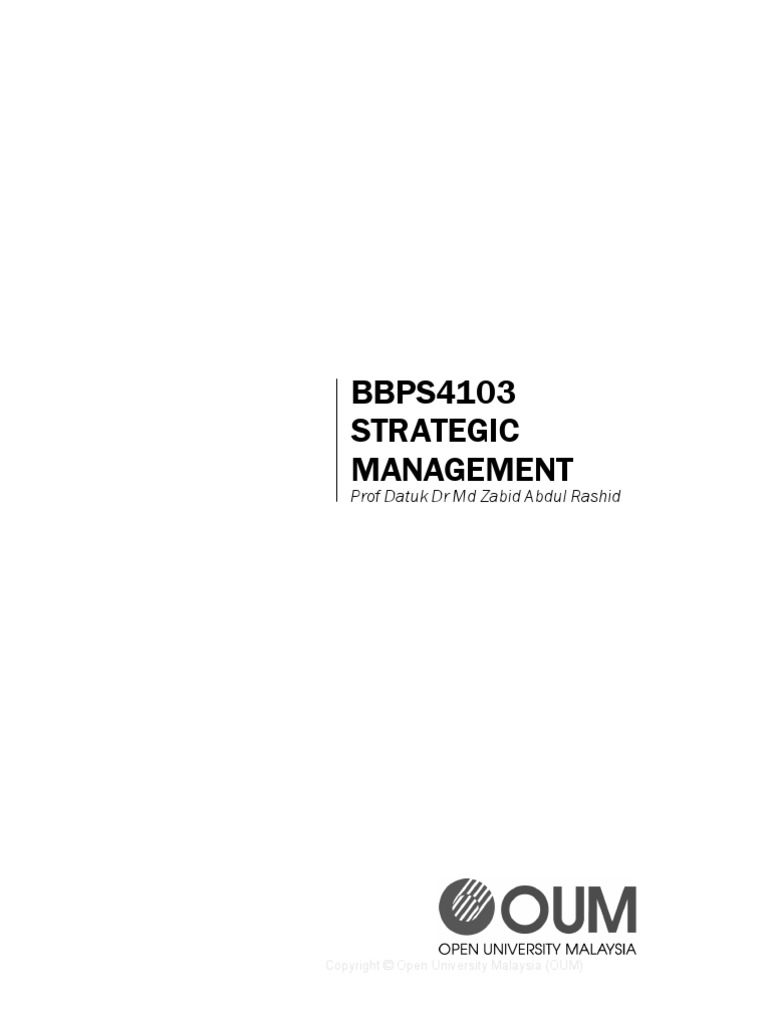 BBPS4103 Strategic Management | PDF | Strategic Management | Governance