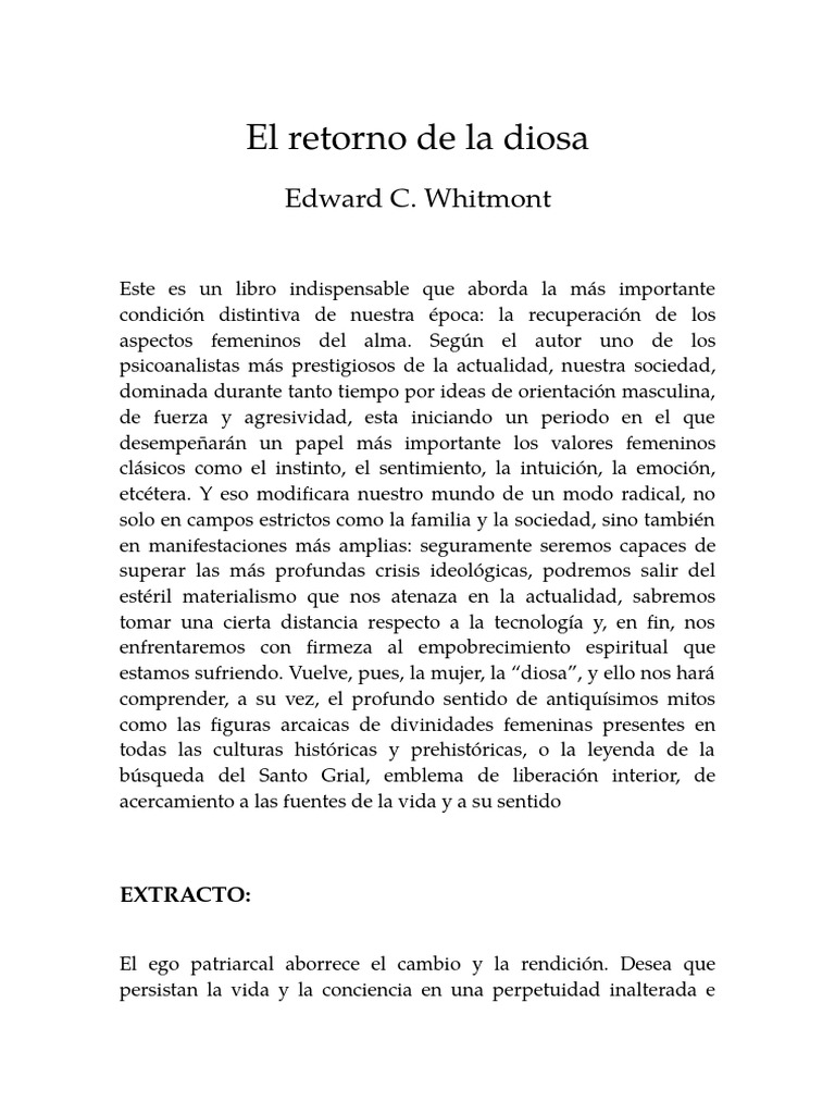 Whitmont, Edward - El Retorno de La Diosa (Ext) | PDF | Patriarcado ...
