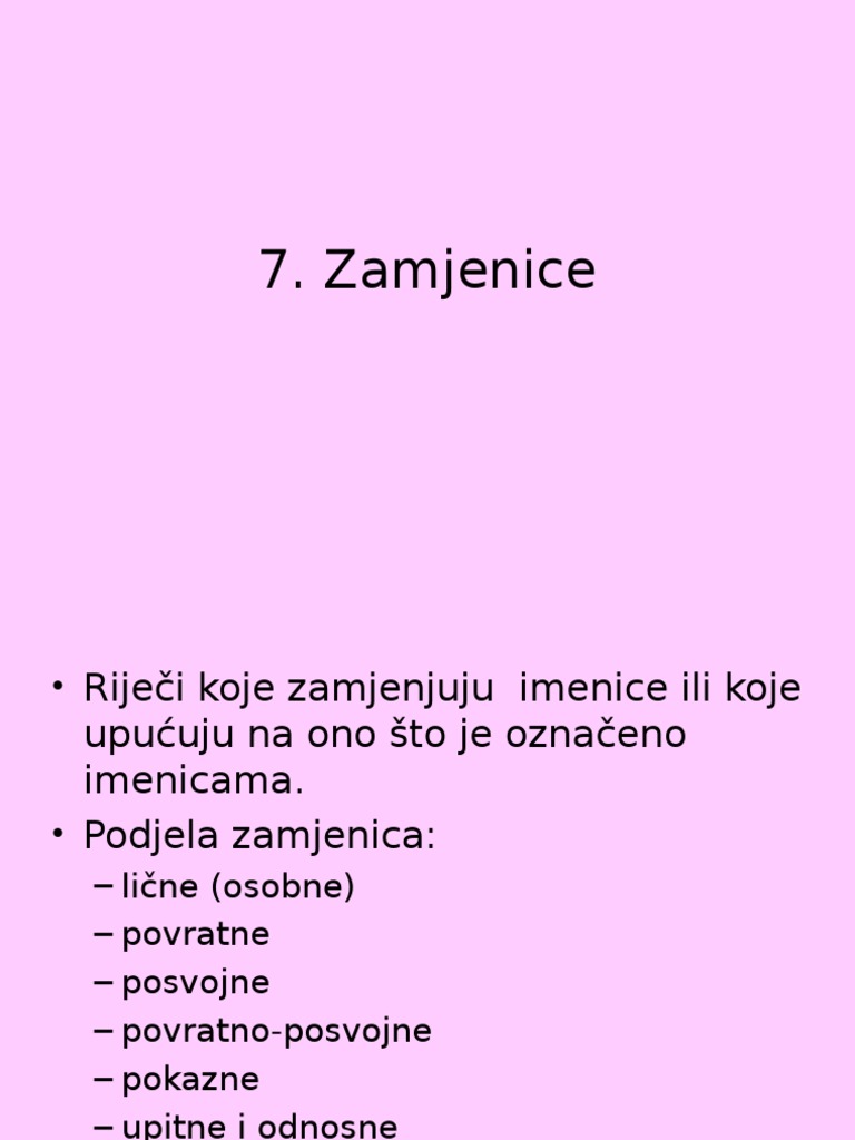 Zamjenice | PDF