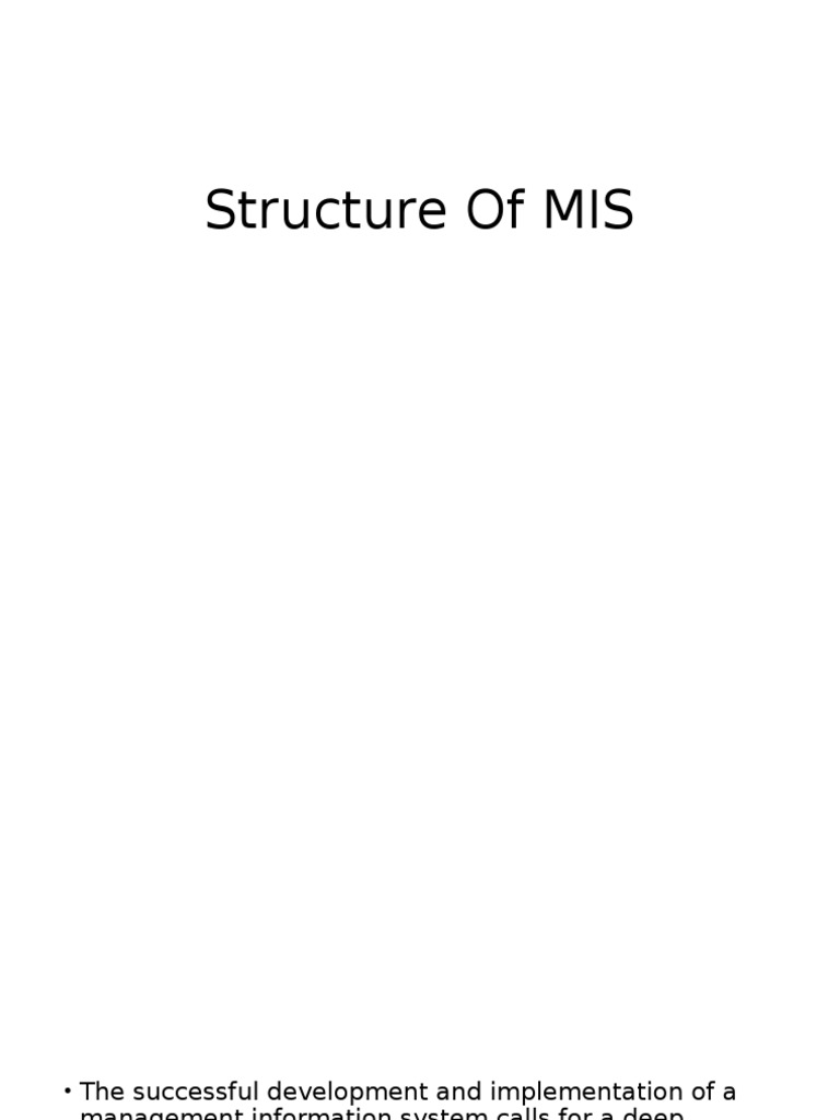 Structure of MIS | Download Free PDF | System | Management Information ...