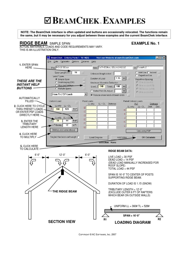 Beam Chek Examples | PDF | Roof | Truss