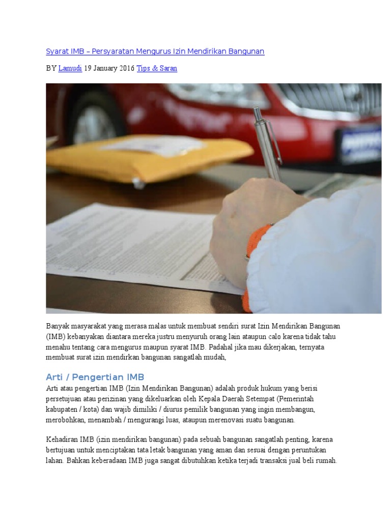 Syarat Teknis IMB 2 | PDF