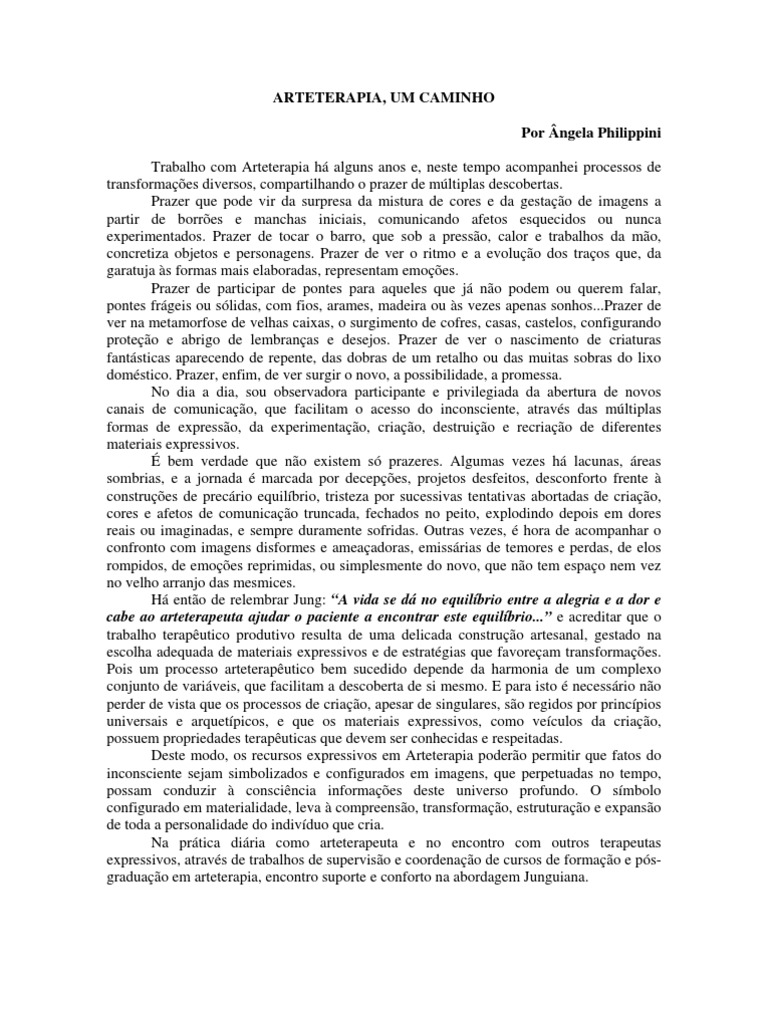 ARTETERAPIA, UM CAMINHO Por Ângela Philippini | PDF | Arteterapia ...