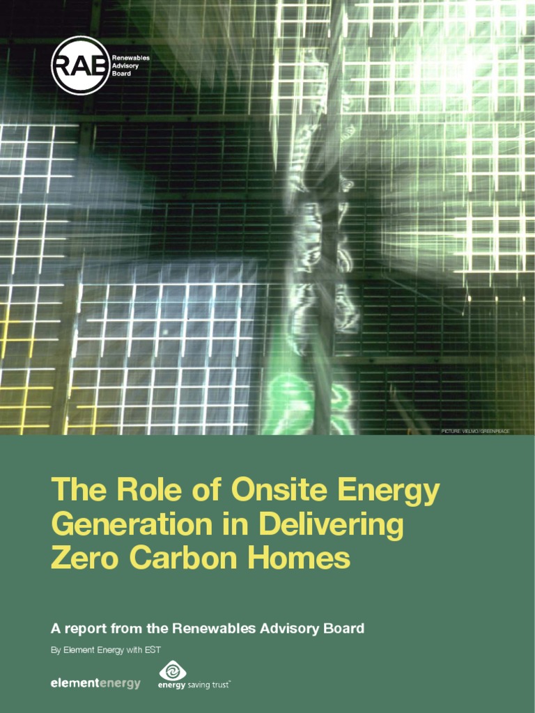 RAB On Site Energy Generation For ZCH - Summary | PDF