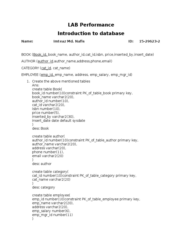 Idb Lab Performance | PDF