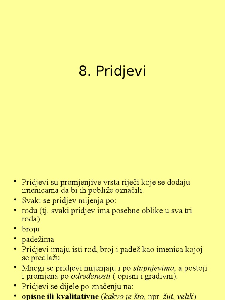 Pridjevi | PDF