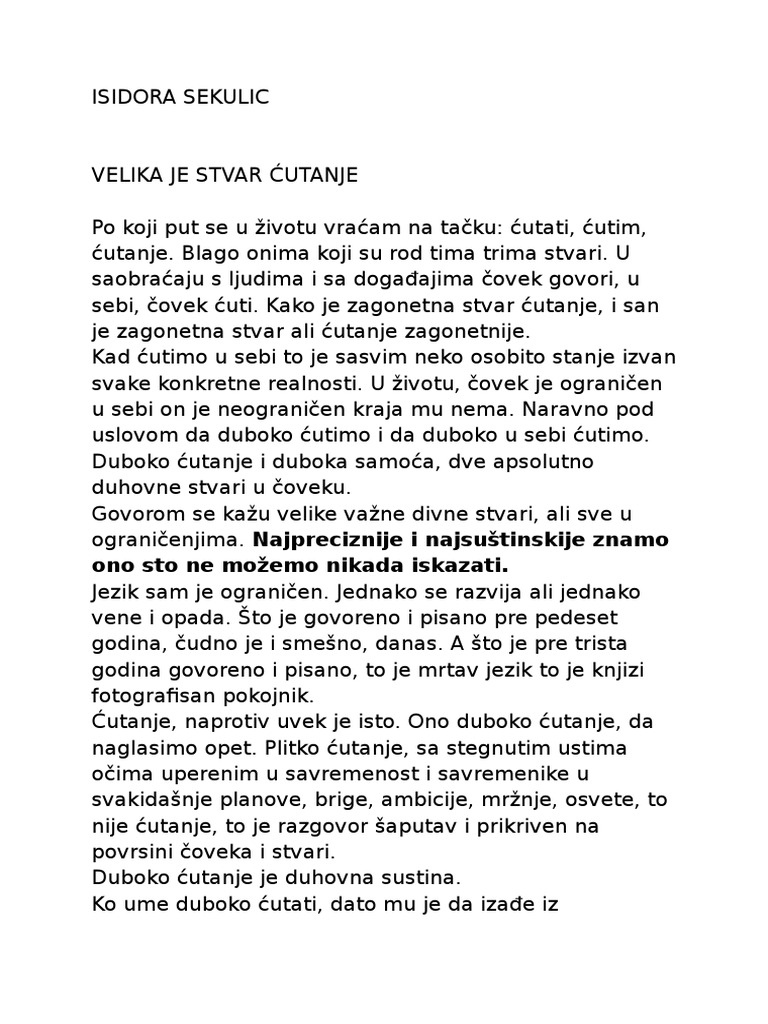Isidora Sekulic | PDF