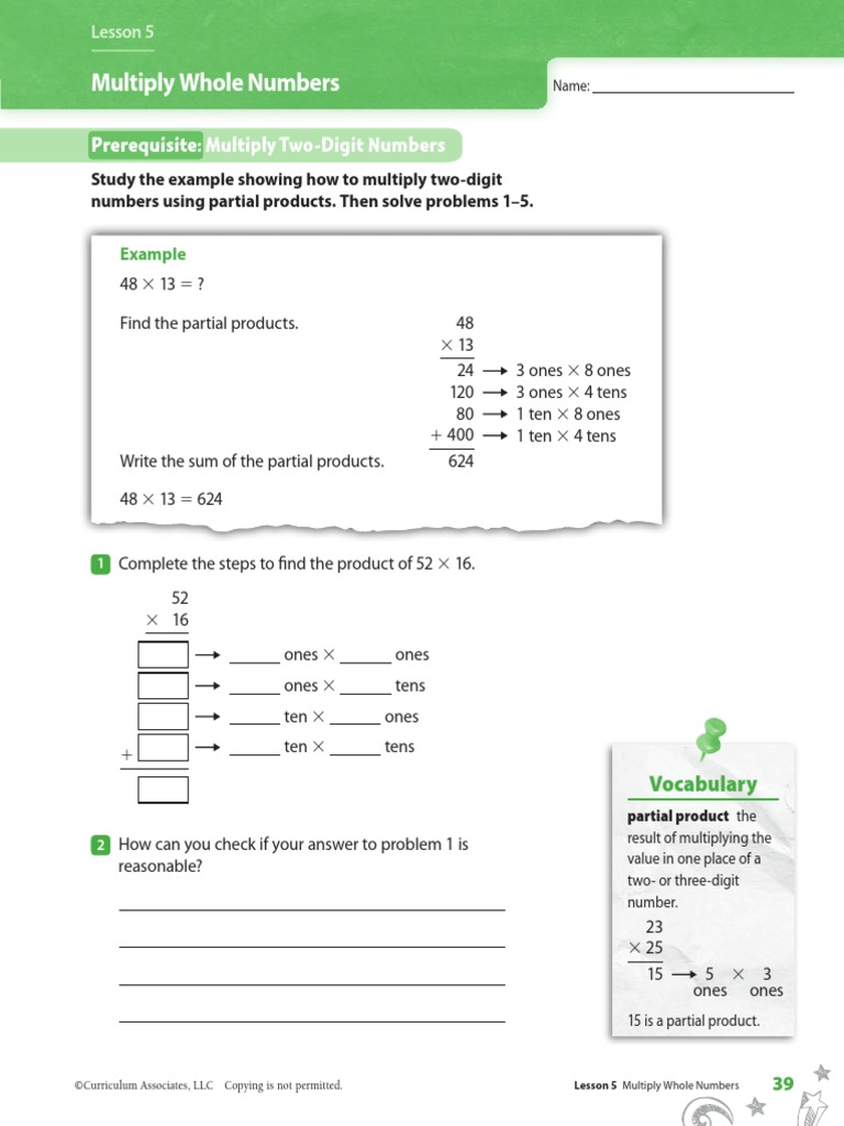 I-Ready Multiply Whole Numbers | PDF | Algebra | Analysis