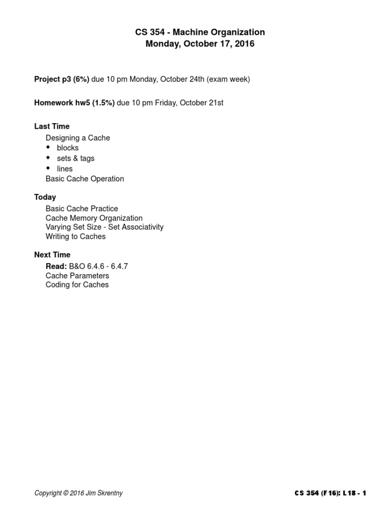 CS 354 - Machine Organization Monday, October 17, 2016: Project p3 (6%) Due 10 PM Monday ...
