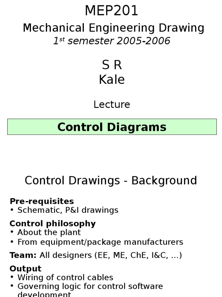 Mechanical Engineering Drawing: SR Kale | PDF | Automatic Control | Control Theory