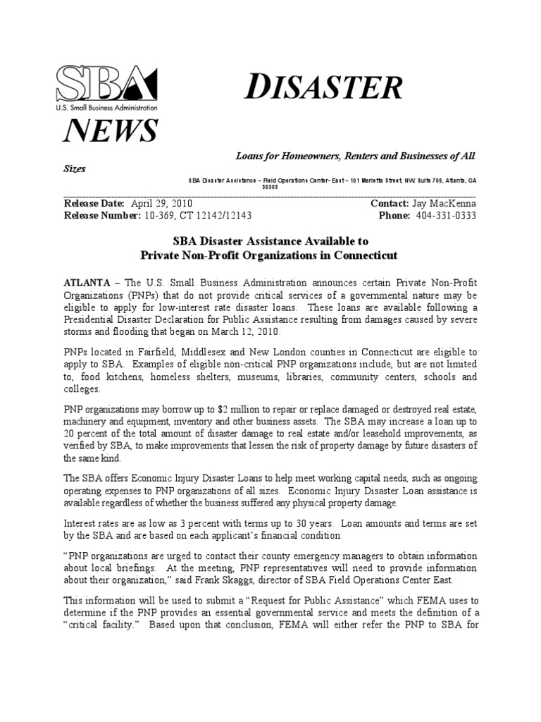 Resources For Disaster Relief | PDF | Small Business Administration ...