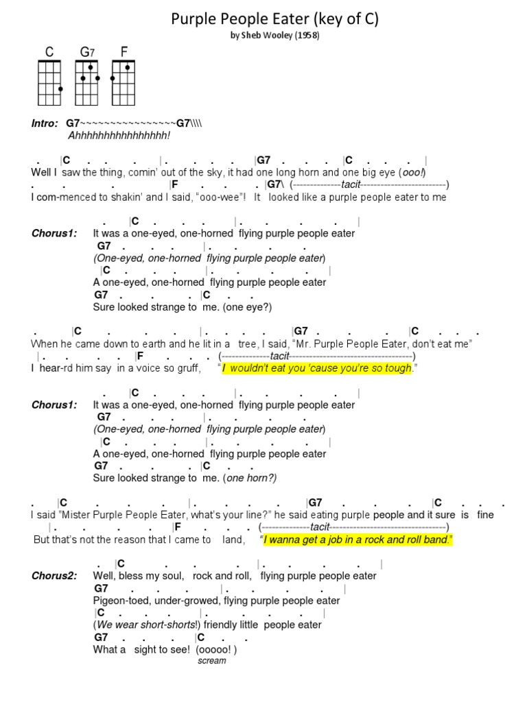 Purple People Eater Lyrics and Chords | PDF