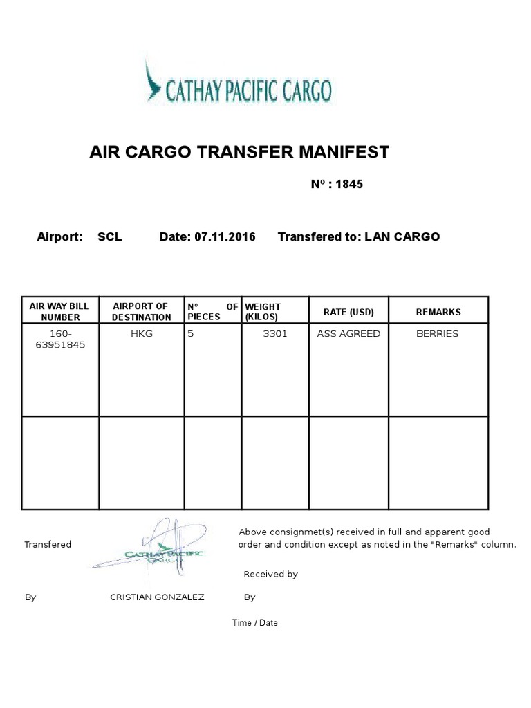 TRM Cathay Pacific Cargo | PDF
