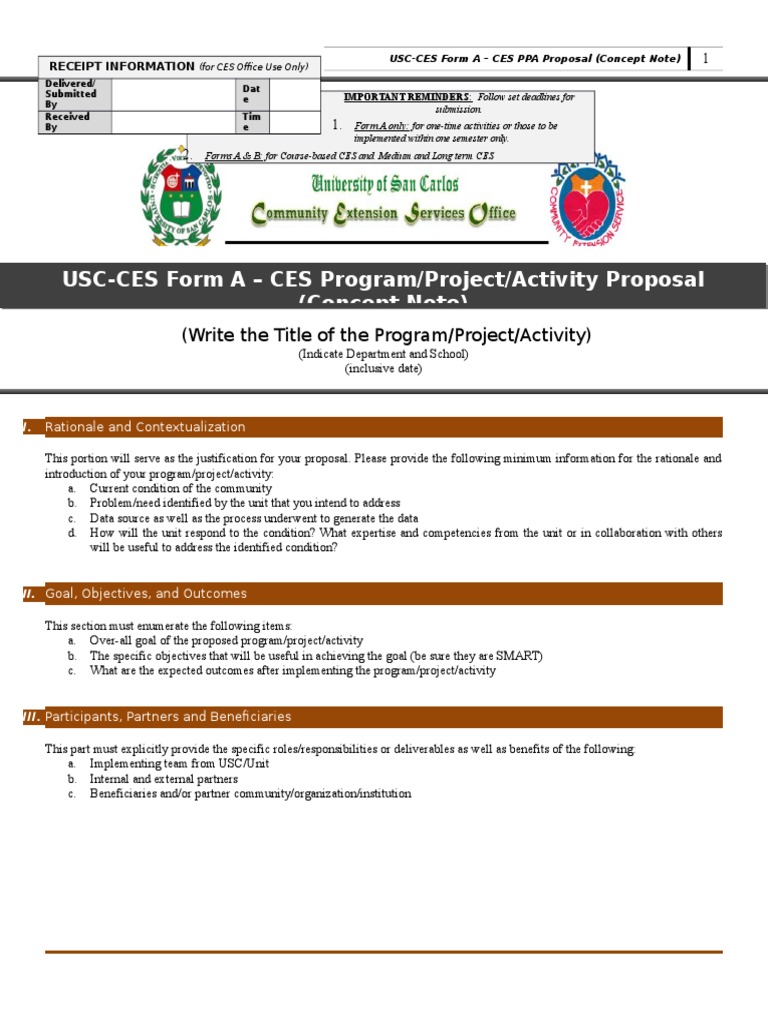 Usc-Ces Form A Ces Ppa Concept Note | PDF | Business