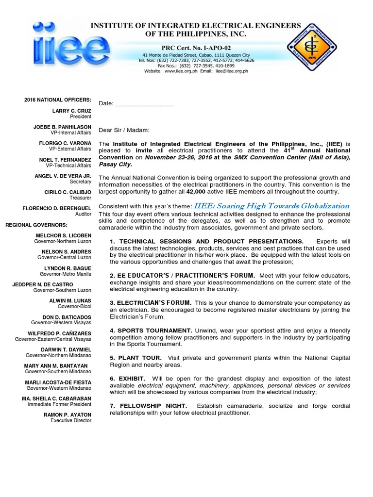 2016 ANC Invitation Letter | PDF