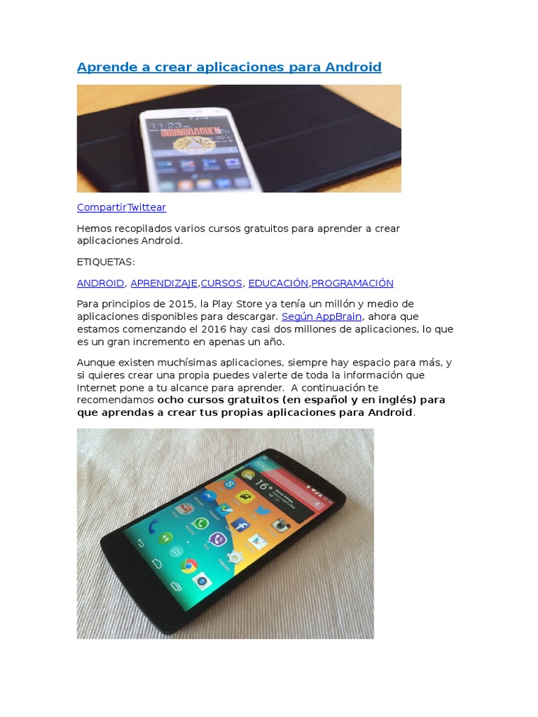 Aprende a crear apps Android | PDF | Android (sistema operativo ...