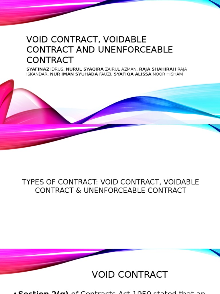 Void and Voidable Contracts in Malaysia | PDF | Misrepresentation In ...