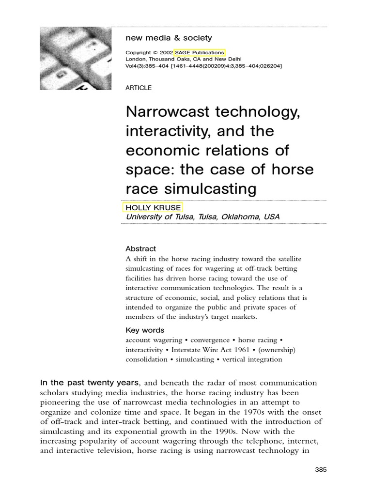 Simulcast Historia | PDF | Horse Racing | Gambling