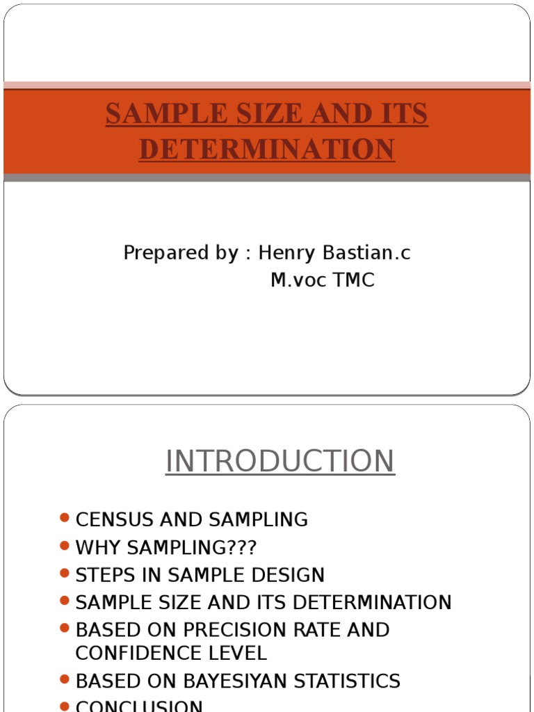 Sample Size Determination Methods | PDF | Sample Size Determination | Sampling (Statistics)