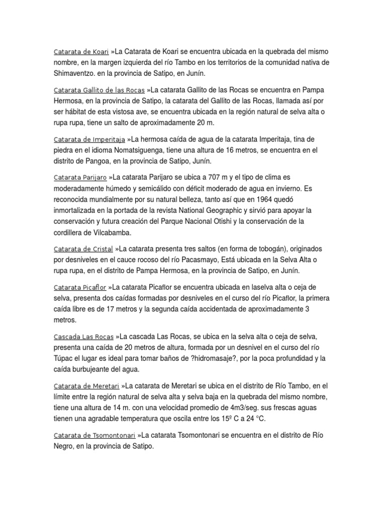 Catarata de Koari | PDF | café | Economía (general)