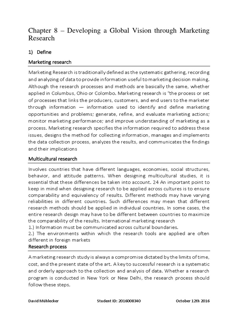 Chapter 08 - Assignment - Developing A Global Vision Through Marketing ...