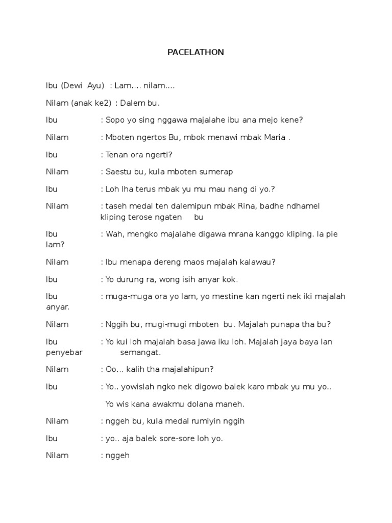 Pacelathon Basa Jawa | PDF