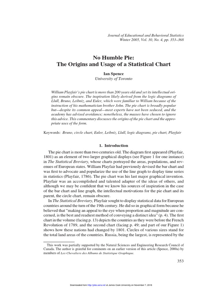 Playfair and Pie Charts | PDF | Pie Chart | Gottfried Wilhelm Leibniz