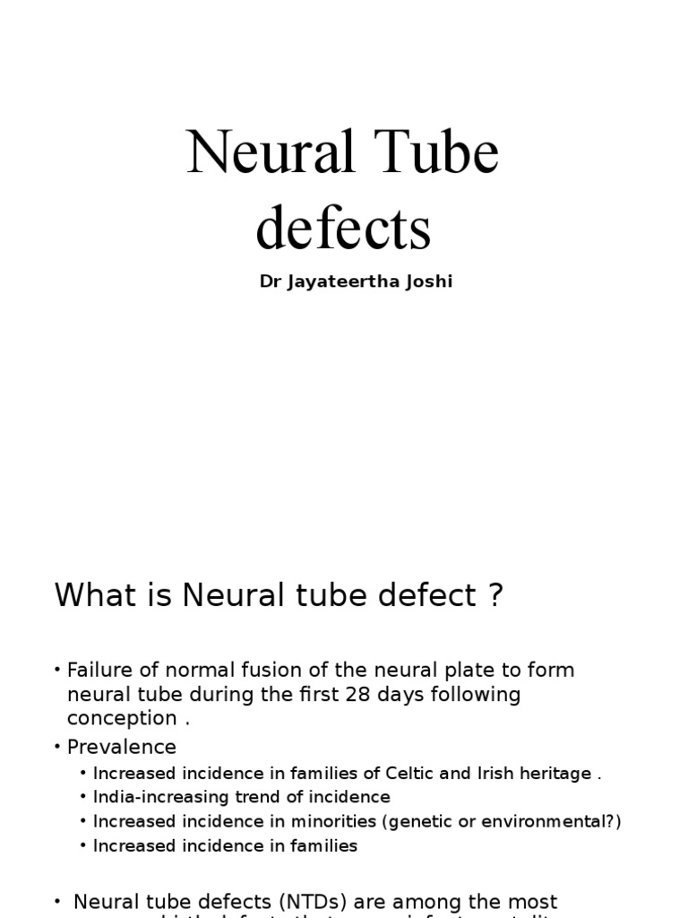 Neural Tube Defects | PDF | Cerebrospinal Fluid | Vertebral Column