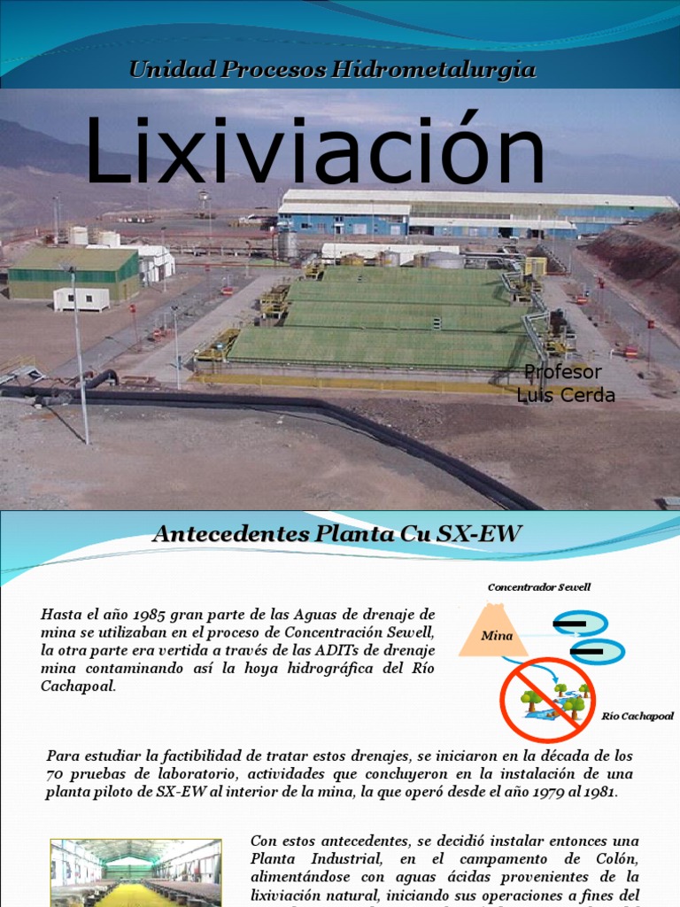 SX-EW UPH - PPT Lixiviacion in Situ | PDF | Cobre | Química Física