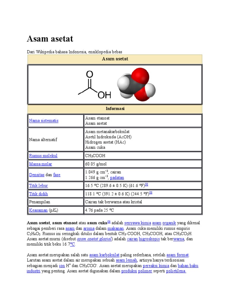 Asam Asetat | PDF