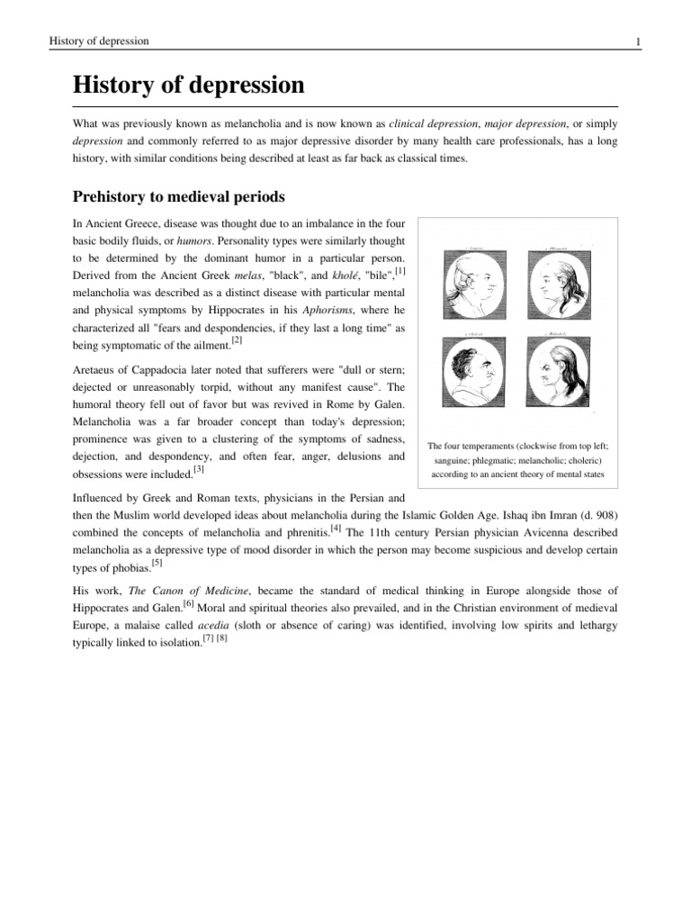 History of Depression Through Ages | PDF | Major Depressive Disorder ...