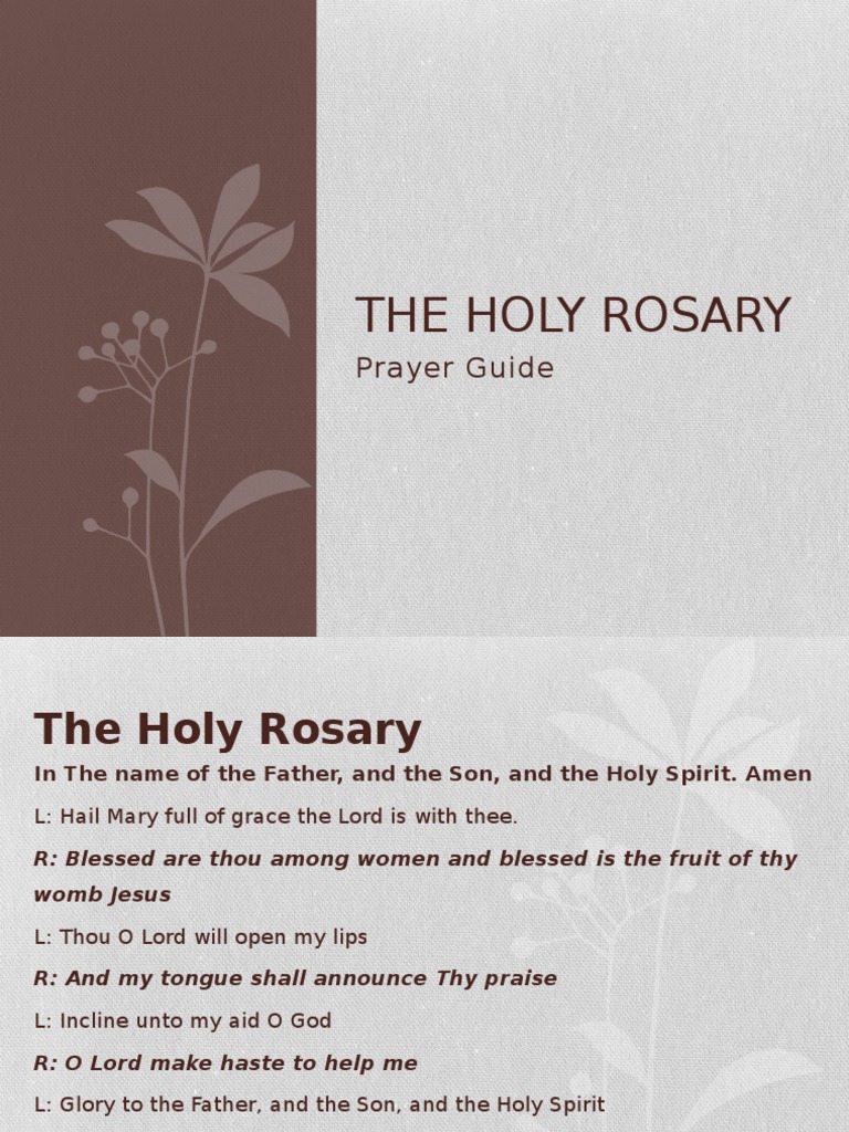 The Holy Rosary: Prayer Guide | PDF | Rosary | Mary, Mother Of Jesus