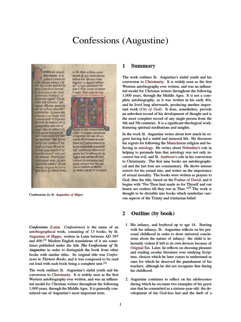 Confessions (Augustine) | PDF | Confessions (Augustine) | Religious ...