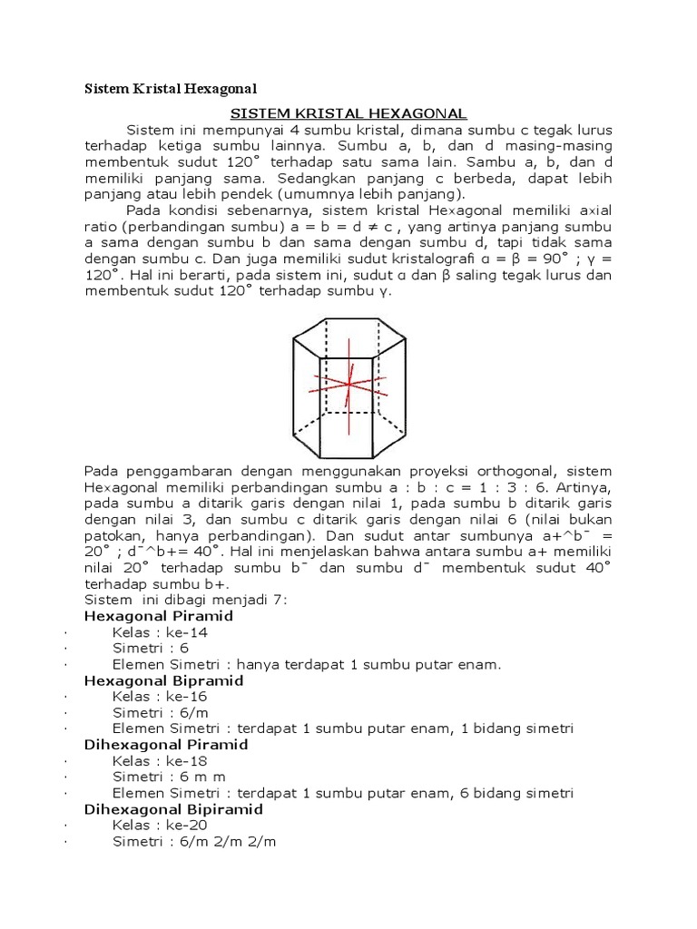 Sistem Kristal Hexagonal | PDF
