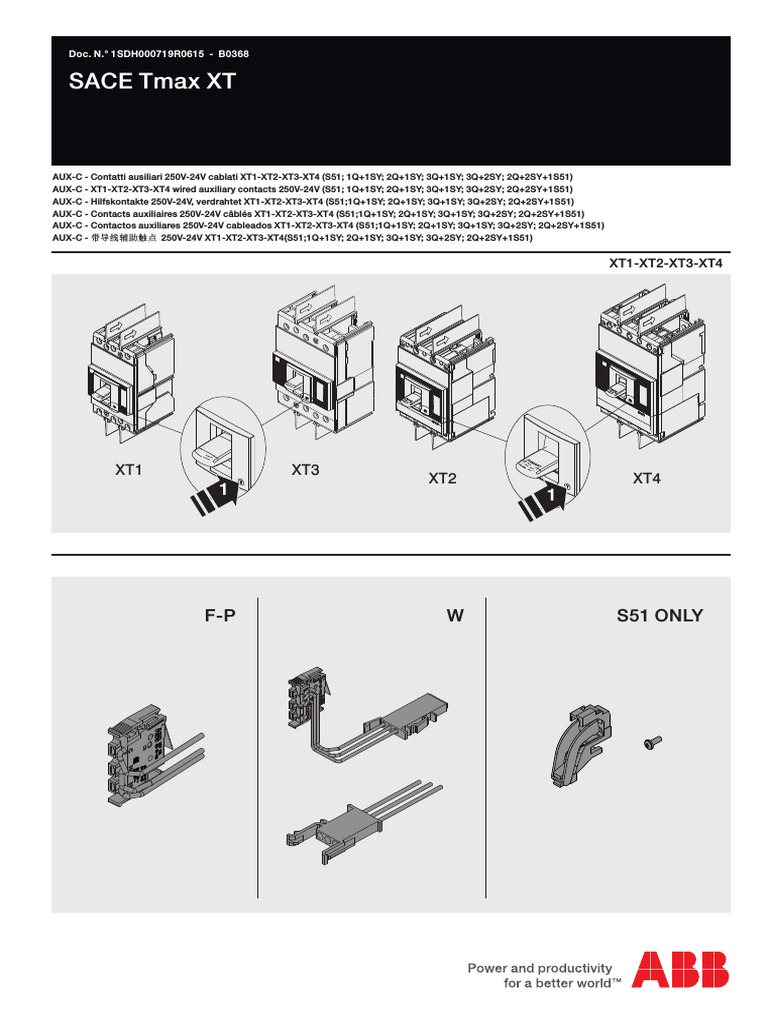Tmax XT2 - Contacte Auxiliare - 1SDH000719R0615 PDF | PDF