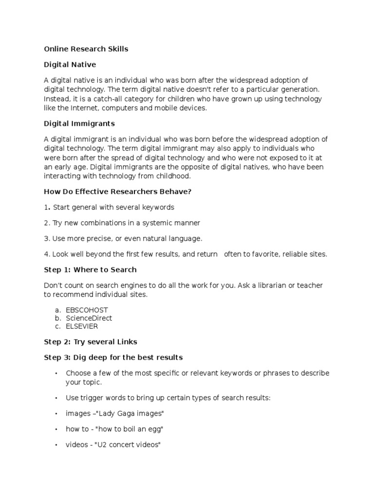 Online Research Skills | PDF