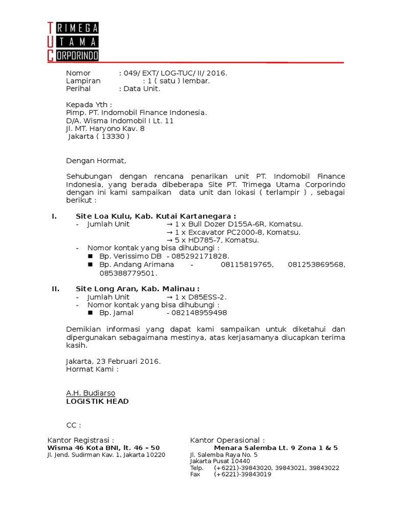 Surat Pengantar IMFI | PDF
