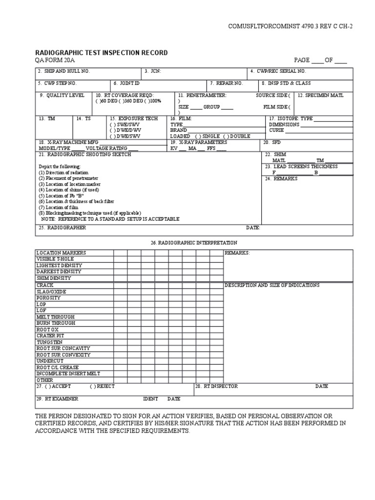 Radiographic Test Inspection Record | PDF
