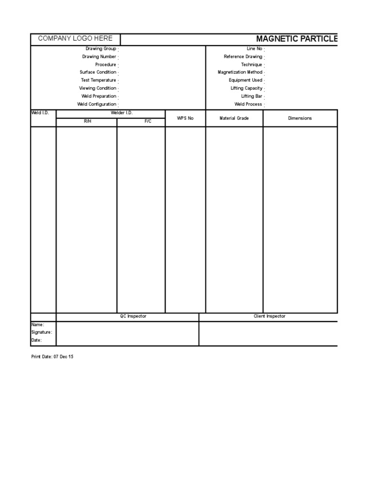 Magnetic Particle Report Sample | PDF