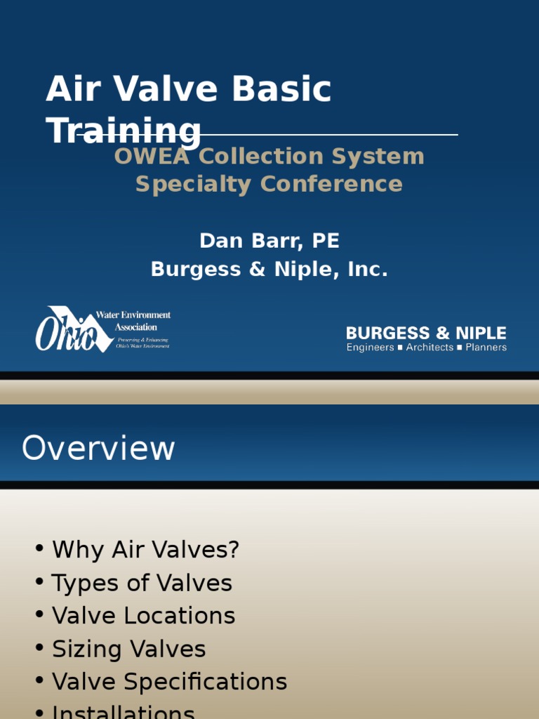 Air Valve Basic Training | PDF | Pumping Station | Valve