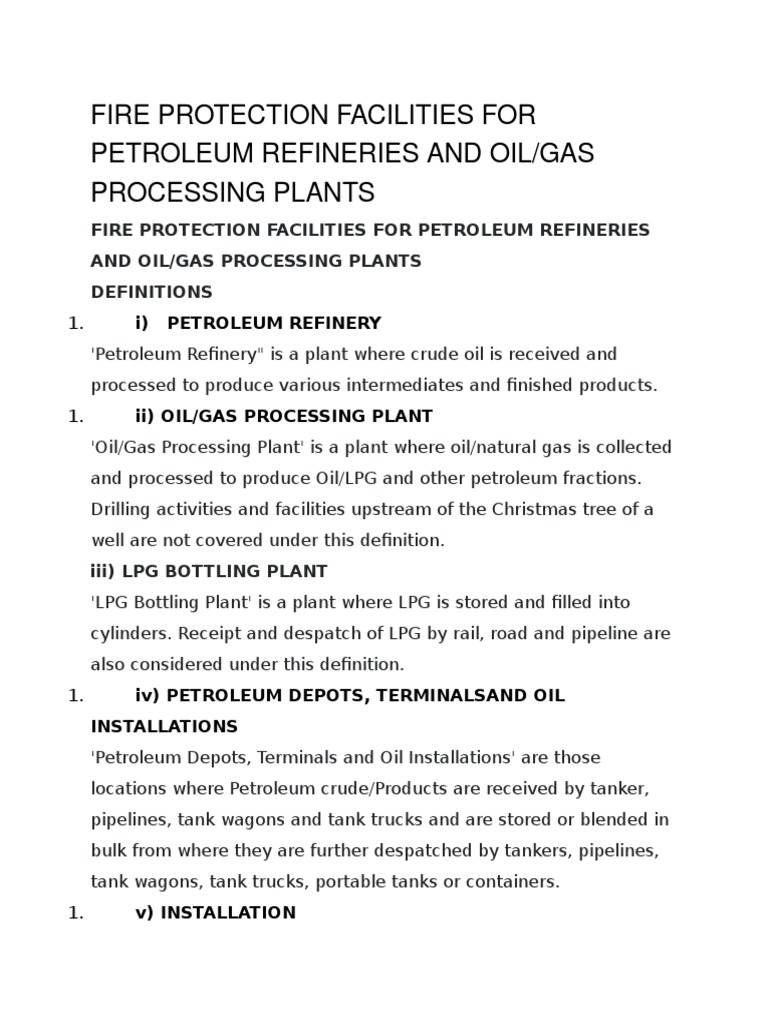 Fire Protection Facilities For Petroleum Refineries and Oil | Download ...
