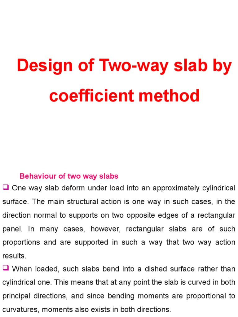 Two Way Slab (by Coefficients) | Beam (Structure) | Bending