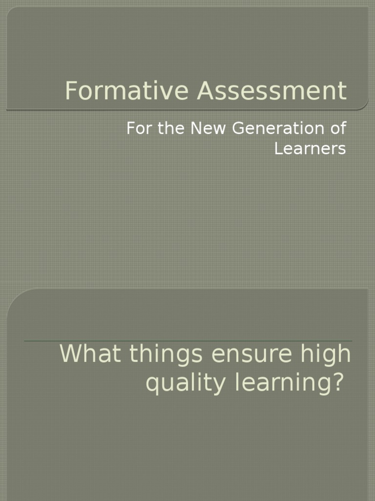 Formative Assessment Output | PDF | Educational Assessment | Learning