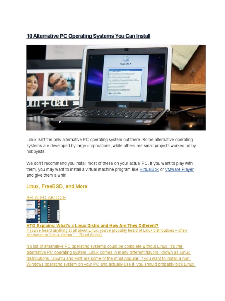 10 Alternative PC Operating Systems | PDF | Linux | Operating System